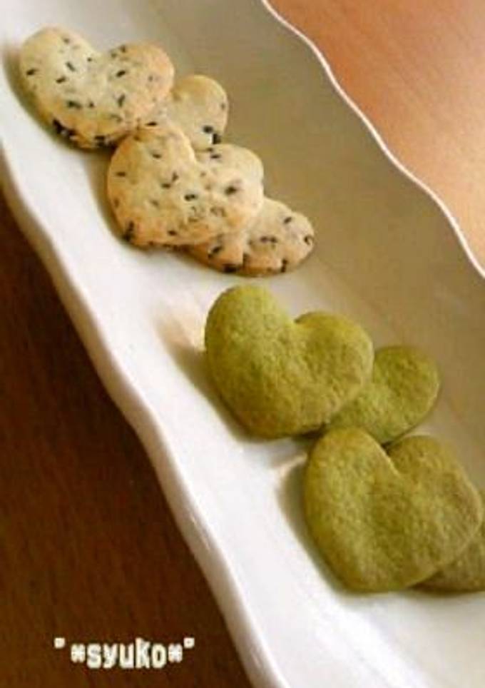 抹茶と胡麻のクッキー*バレンタインにも by ♪珠香♪ 【クックパッド】 簡単おいしいみんなのレシピが392万品