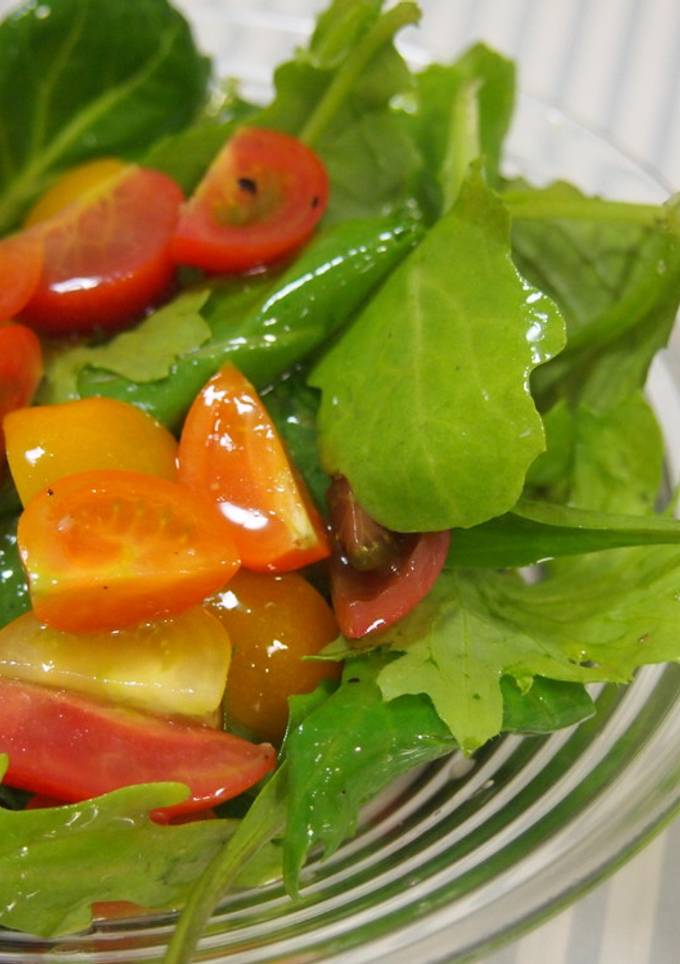 ミニトマトドレッシングのイタリアンサラダ by ☆tearose☆ 【クックパッド】 簡単おいしいみんなのレシピが392万品