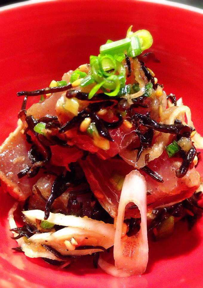 鰹のタタキでアクポキ風 by ぞうさんのお台所 【クックパッド】 簡単おいしいみんなのレシピが392万品