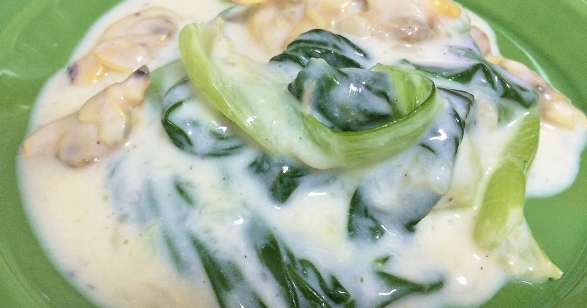 簡単、時短／チンゲンサイのクリーム煮 by yurayura_ 【クックパッド】 簡単おいしいみんなのレシピが392万品