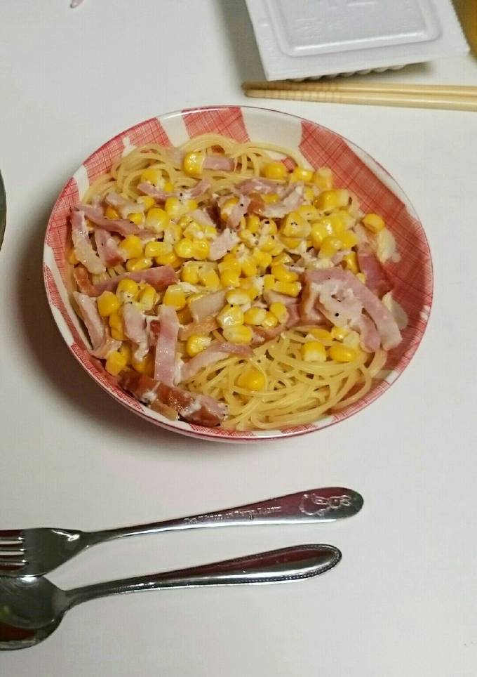 コーンクリームパスタ by 友遊♪ 【クックパッド】 簡単おいしいみんなのレシピが392万品