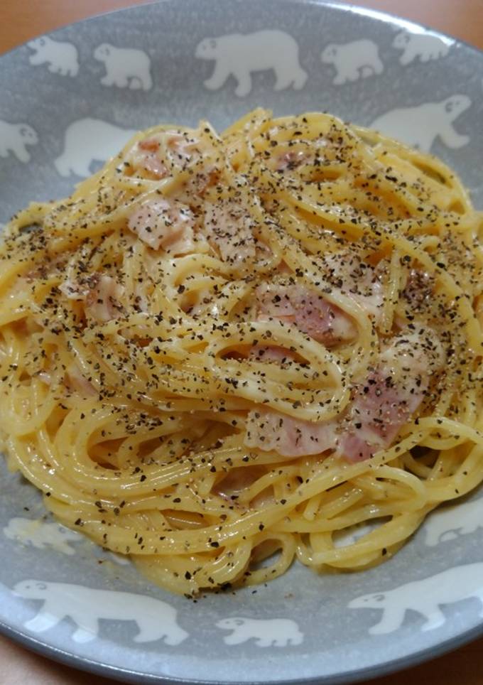 フライパンひとつ簡単パスタ カルボナーラ by すまくっく 【クックパッド】 簡単おいしいみんなのレシピが392万品