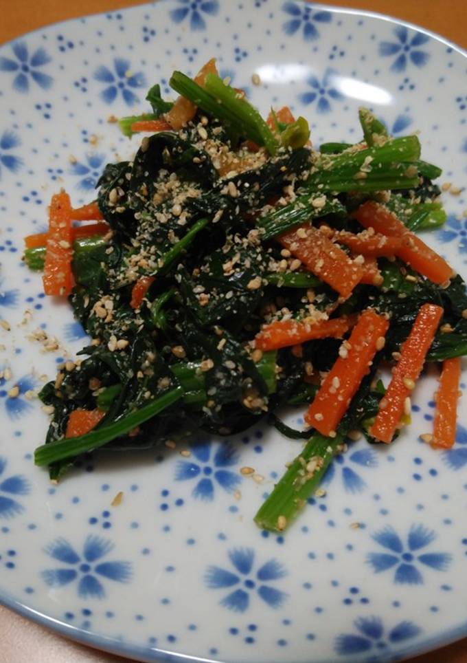 お弁当に！ほうれん草とにんじんのごま和え by すまくっく 【クックパッド】 簡単おいしいみんなのレシピが392万品