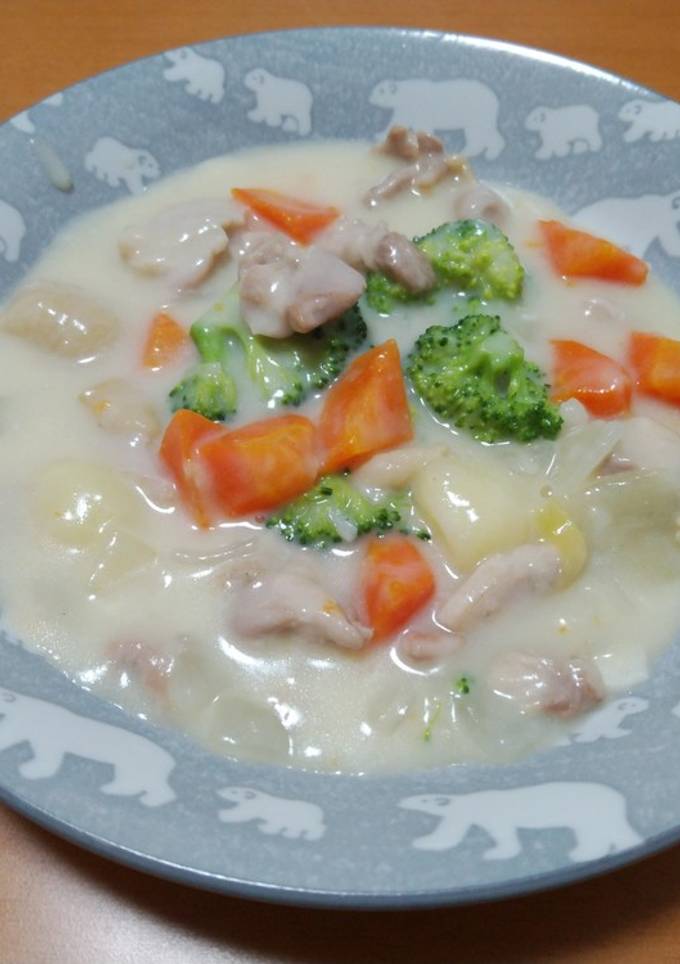 にんじんとブロッコリーのクリームシチュー by すまくっく 【クックパッド】 簡単おいしいみんなのレシピが392万品